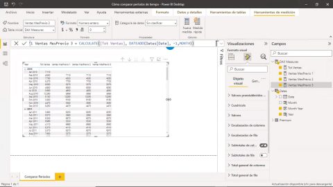 Aprende a comparar los períodos de tiempo con Power BI