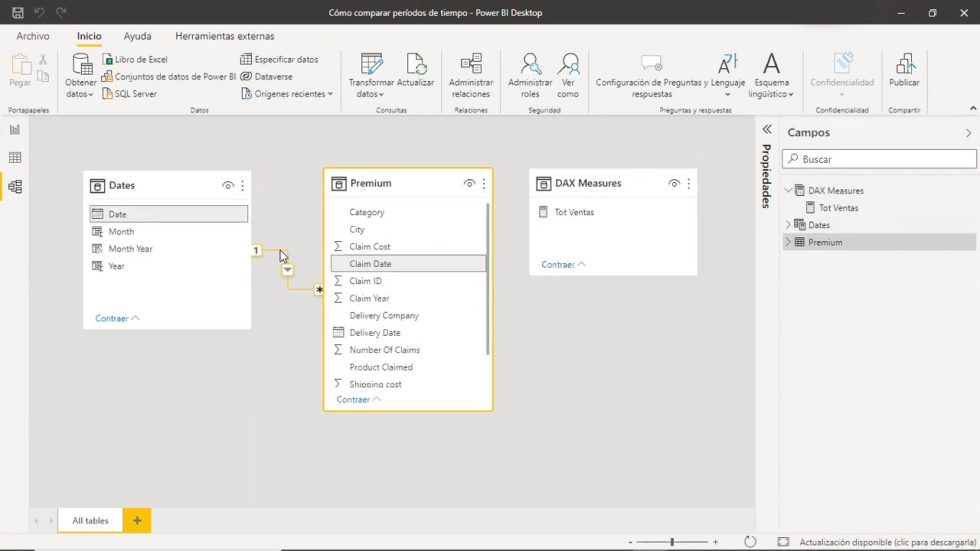 Aprende a comparar los períodos de tiempo con Power BI